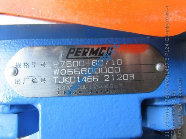 1117442059 P7600-F80NL467 6/P124-G10MGY03G-1 GEAR PUMP W066800000 ...